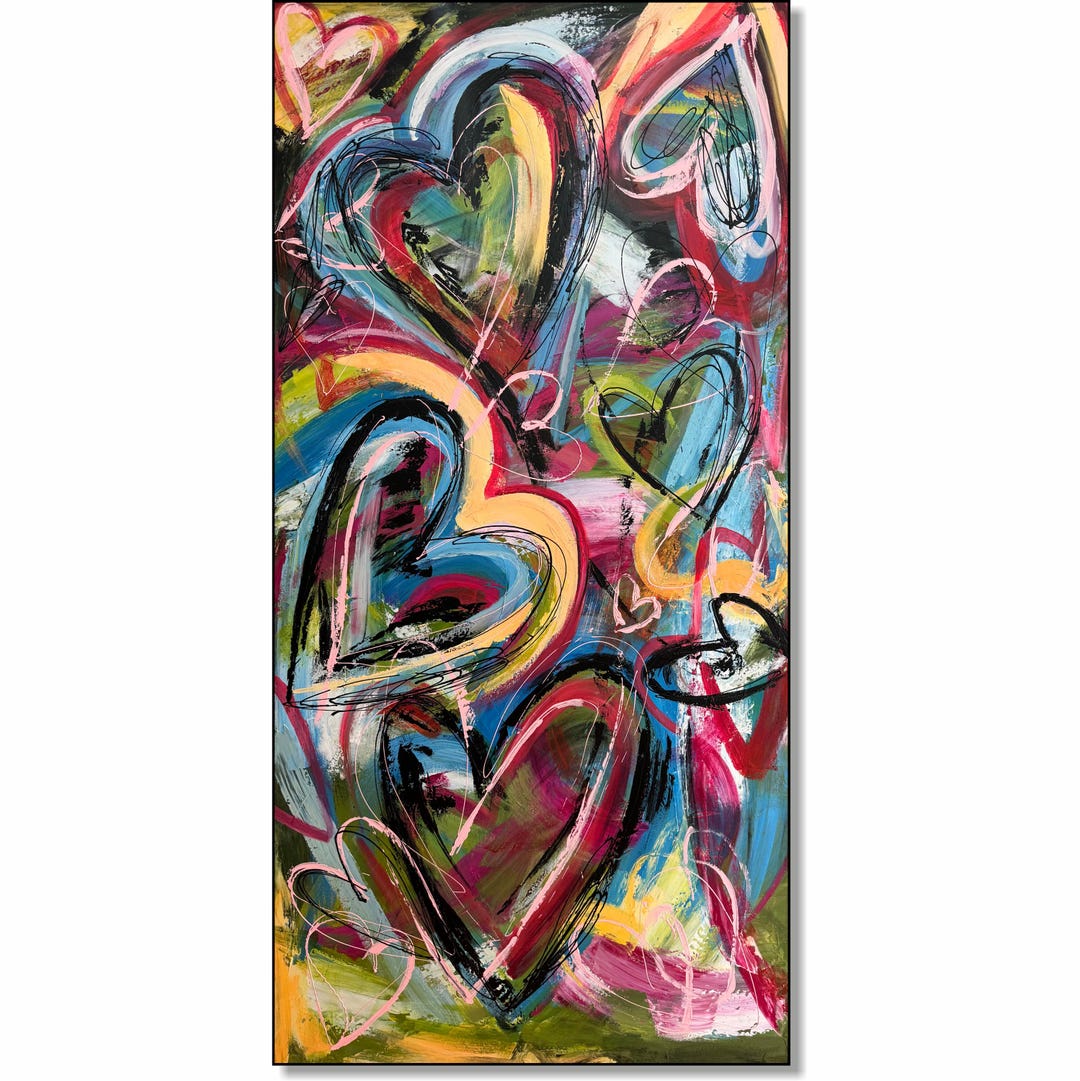 Vibrant Heart Art Abstract Expressionism Love Painting Colorful ...