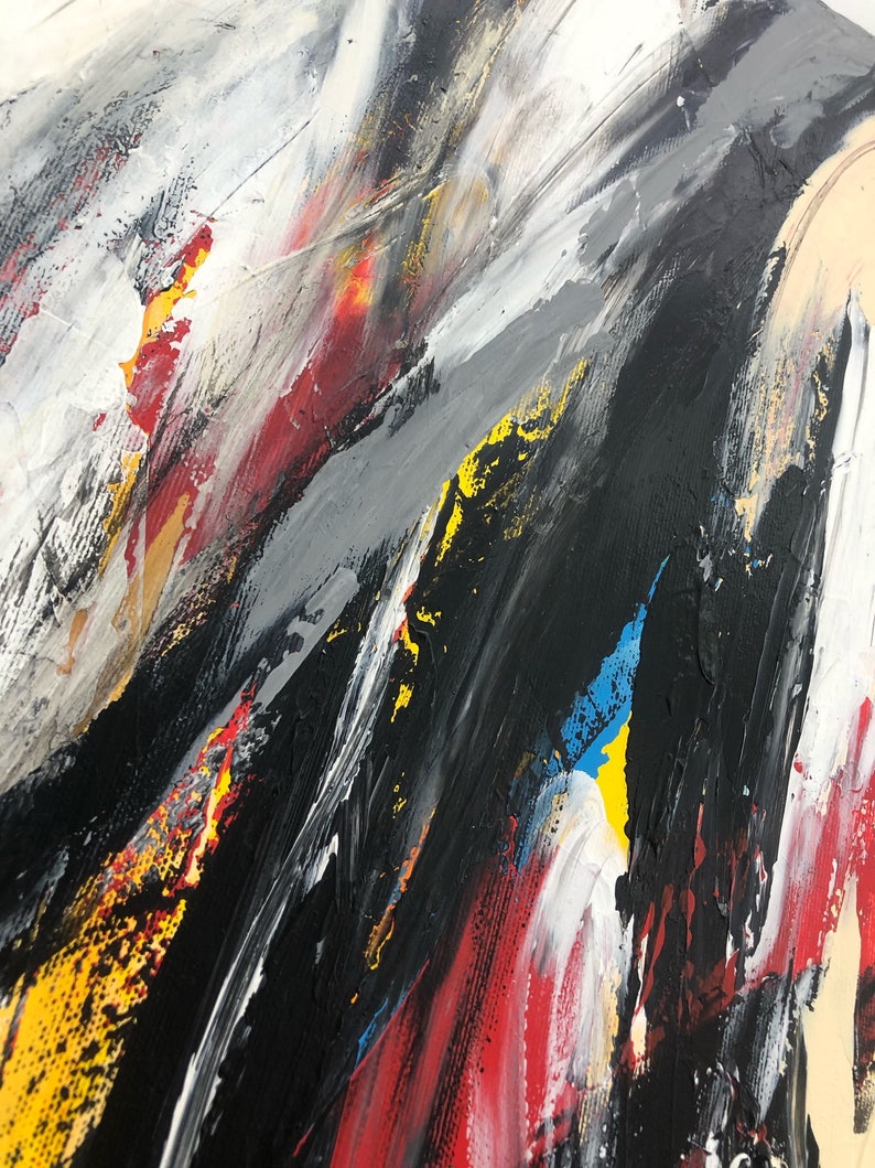 Abstract Painting on Canvas Dark Art Black Artwork - Etsy