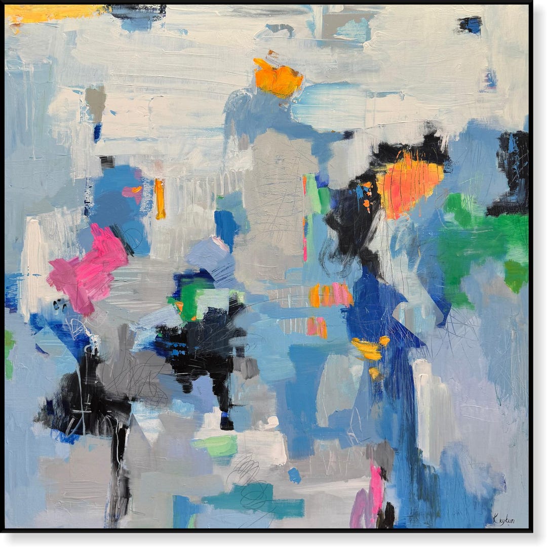 Abstract Impressionism Color Blocks Textured Shapes Paintings on Canvas ...