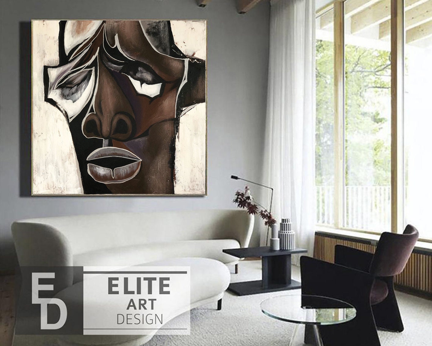 Extra Large Oil Painting Large Canvas Art Face Wall Art - Etsy