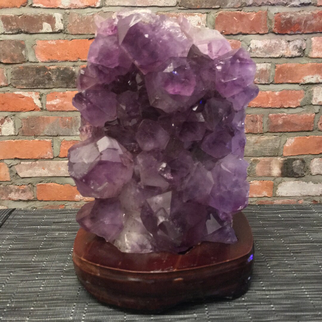 8" High BIG Amethyst Cluster Lamp With Dimmer Cord & Light Bulb - Huge ...