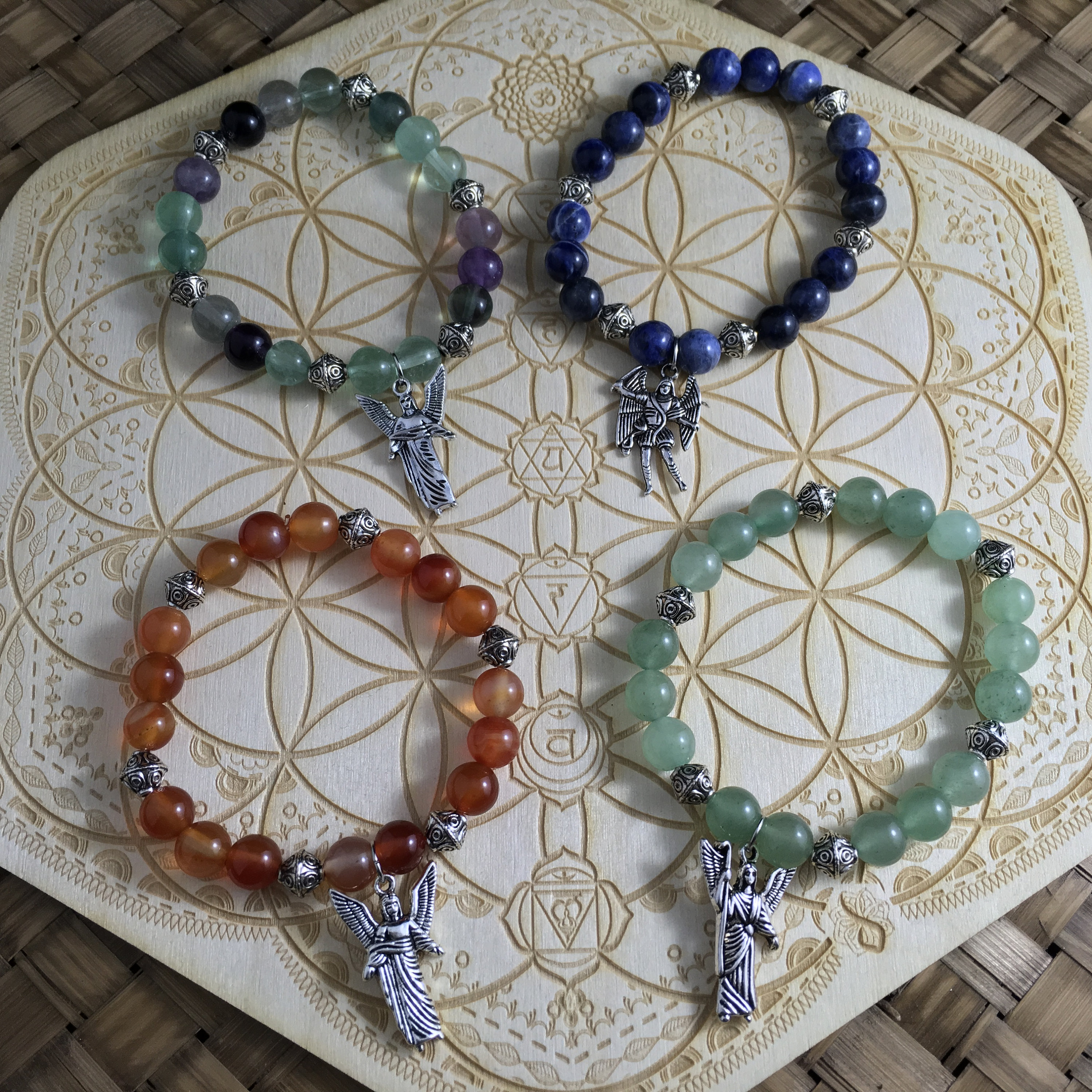 Angel Bracelets with Genuine Gemstones Archangel Michael | Etsy