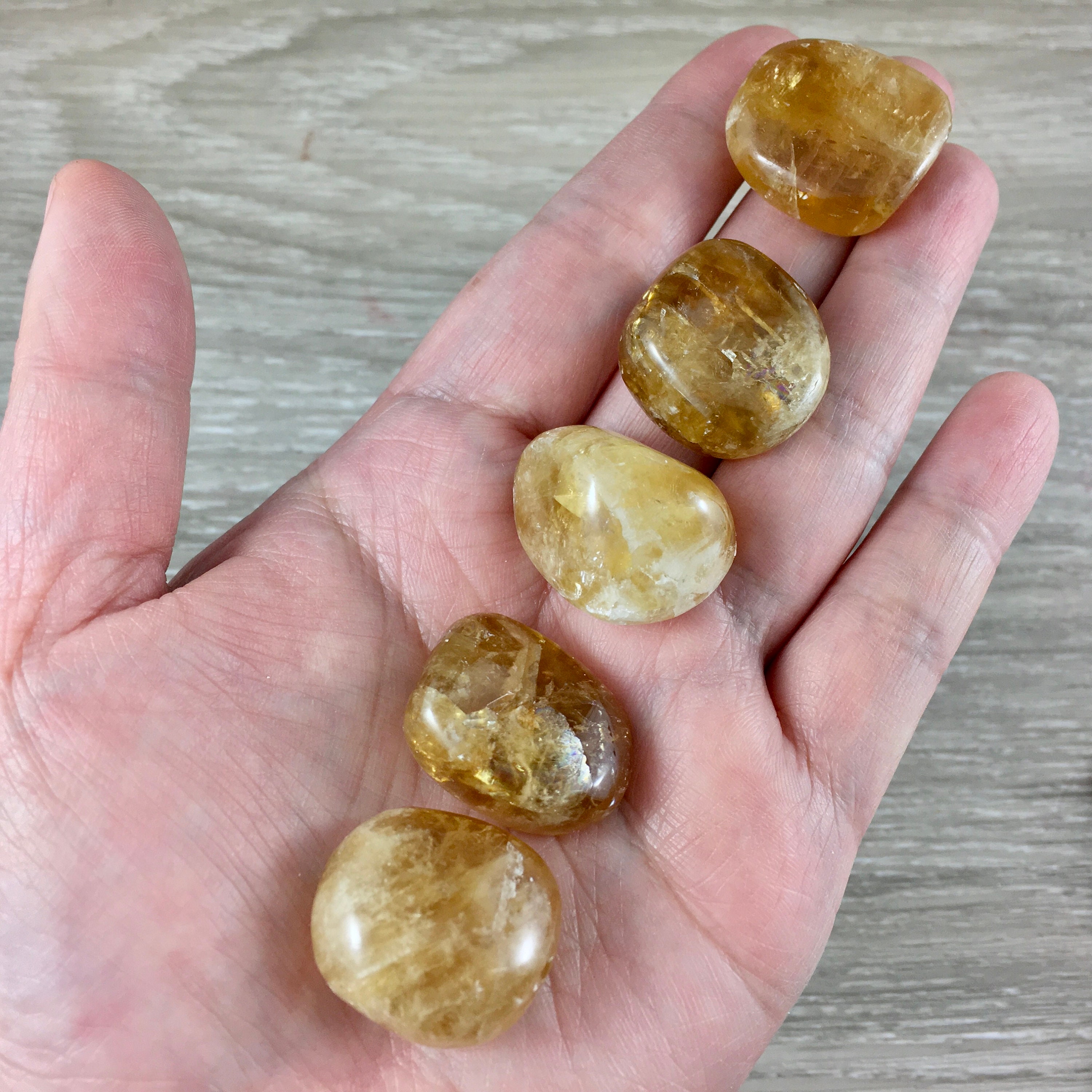 Honey Calcite Tumbled Stones Polished Smooth Beautiful | Etsy