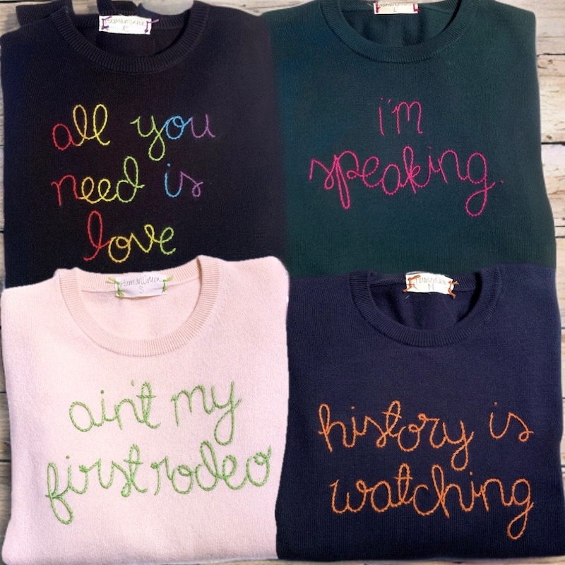 Embroidered Sweater - Etsy