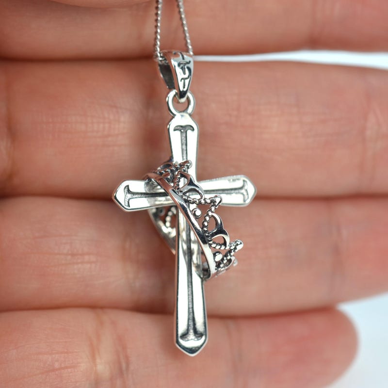 Cross Crown Necklace - Etsy