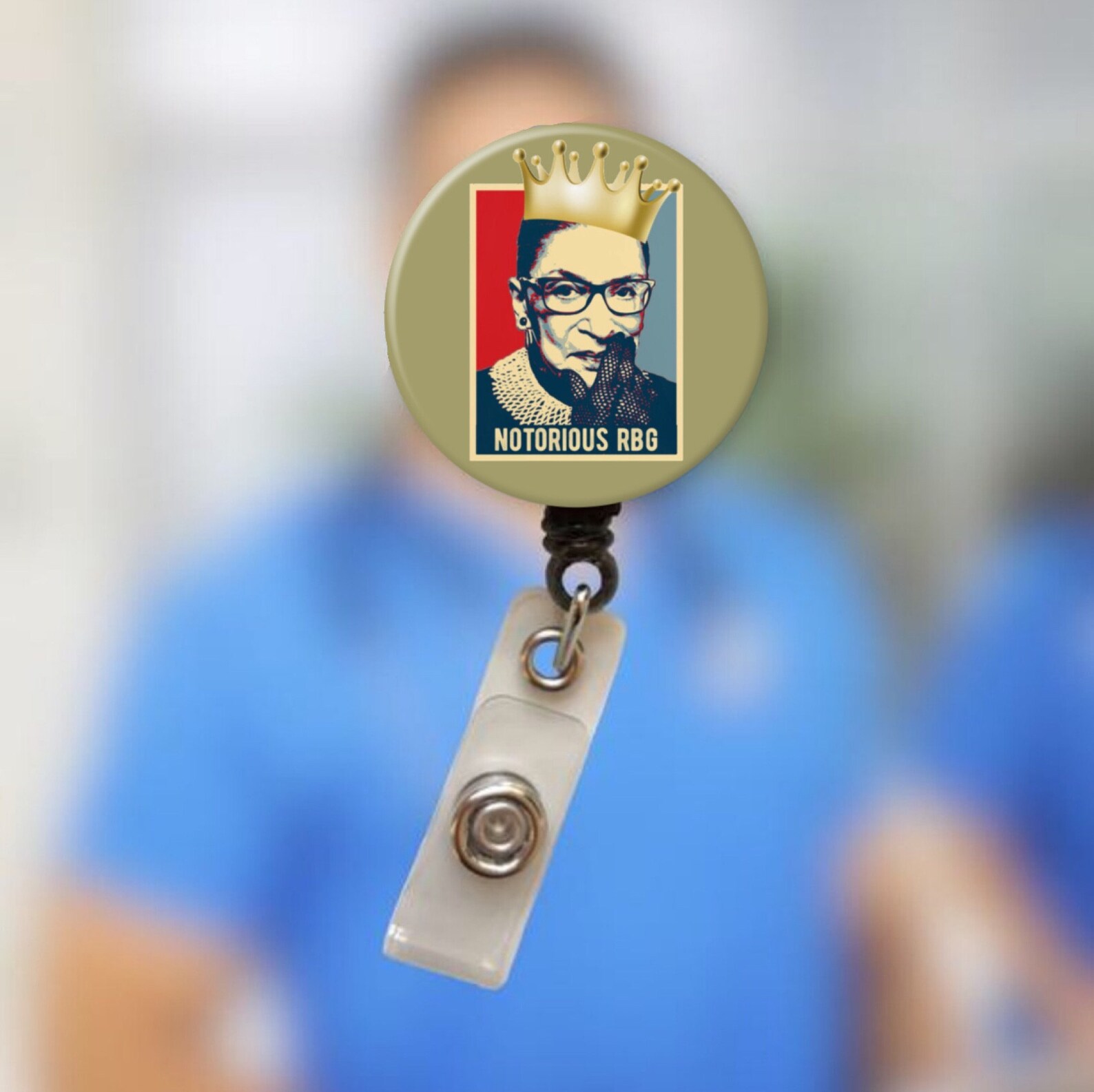 RBG Badge Reel RBG Pin Gift for Nurses Scrubs Radiology Rad - Etsy