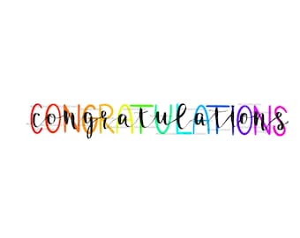 Congratulations Hand Lettered Svg Cutting File, Dxf, Eps, Svg and Png ...