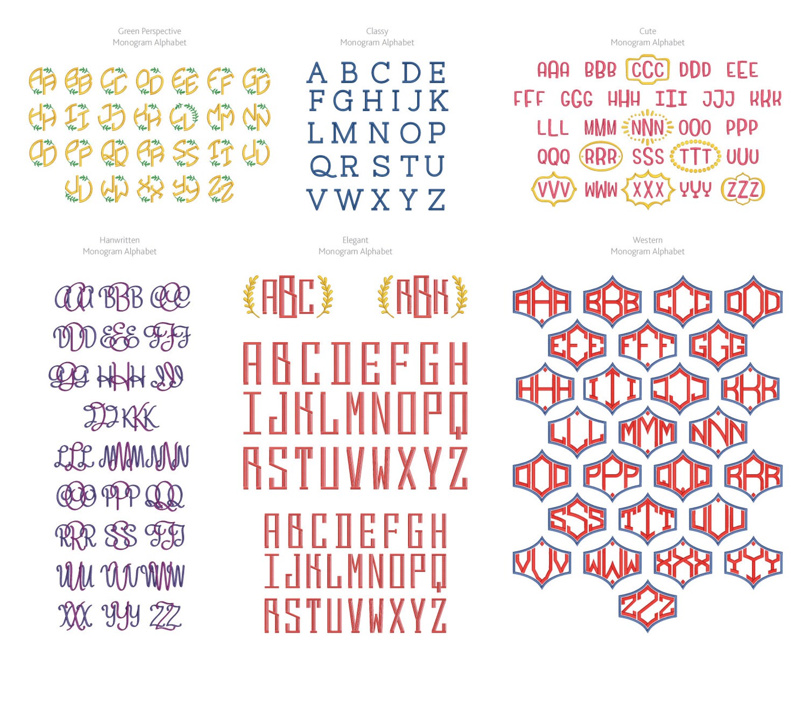 50 Monogram Embroidery Font Bundle Machine Embroidery Monogram | Etsy