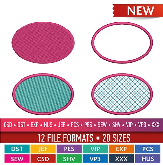 Oval Shape Embroidery Oval Shape Machine Embroidery Design | Etsy