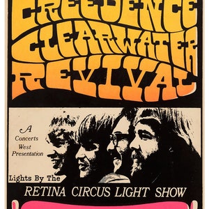 Framed Creedence Clearwater Revival Seattle Concert Poster Retro Rock ...