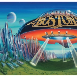 Boston Guitar Spaceship Illustration Poster Boston 1st Album Cover ...