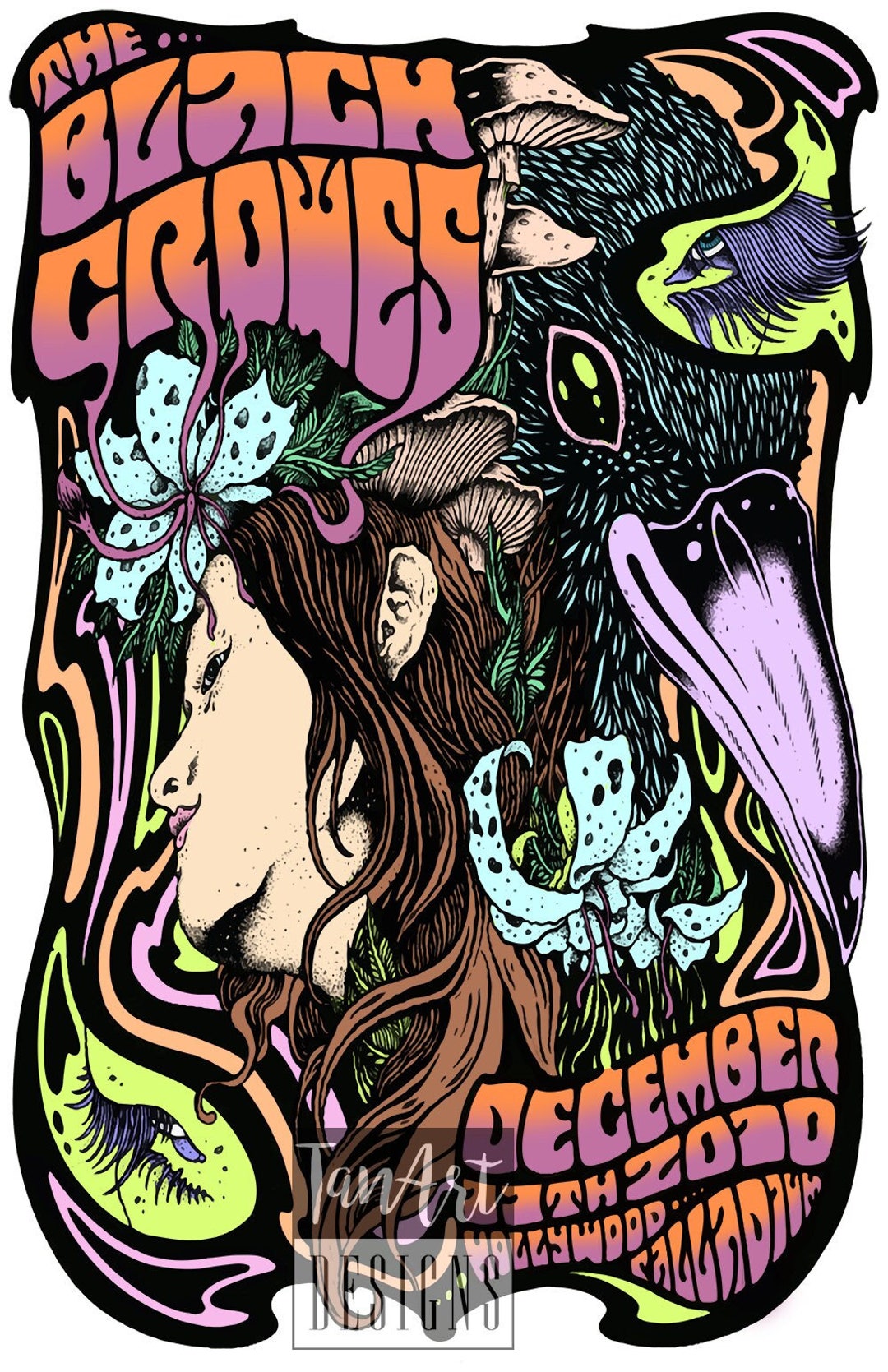 The Black Crowes at the Palladium Poster Black Crowes Vintage Poster ...