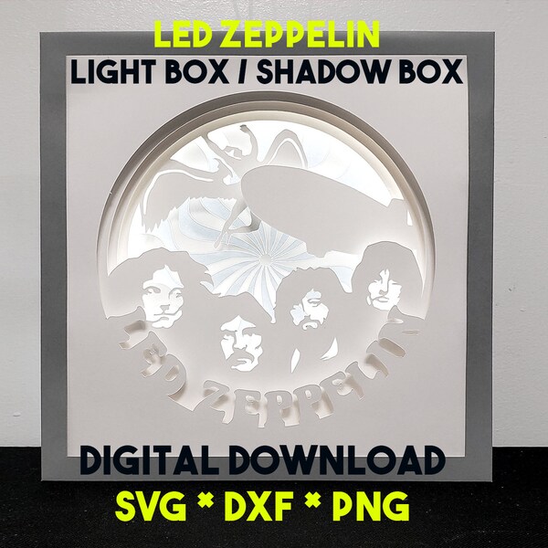 Led Zeppelin 3d Shadow Box - Etsy