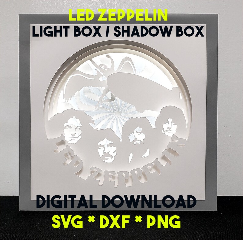 Led Zeppelin Light Box / Shadow Box Vorlage Lightbox SVG - Etsy Österreich