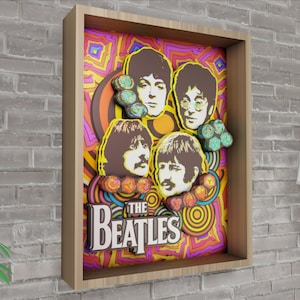 The Beatles 3D Layered Poster for Shadowbox. DYI Digital Download ...