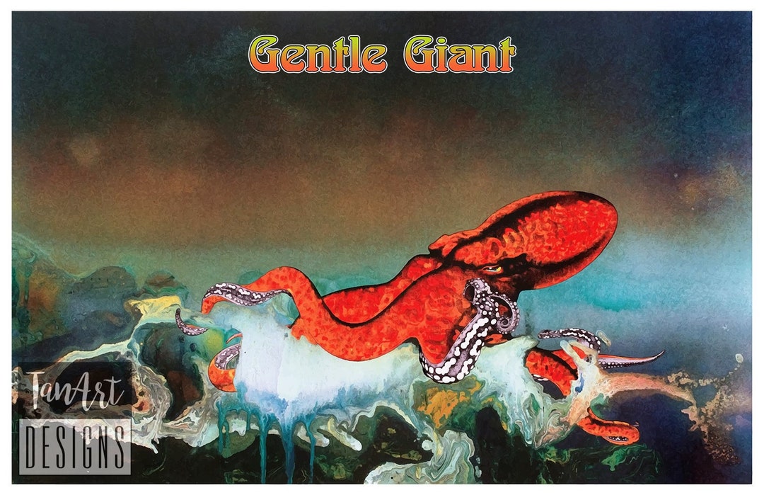 Framed Gentle Giant Octopus Illustration Poster Roger Dean Framed ...