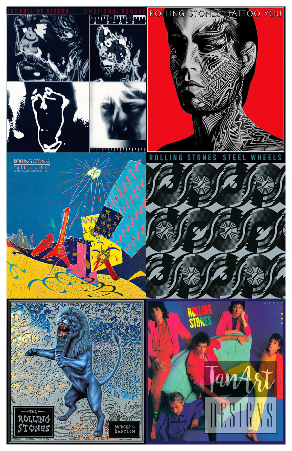 Rolling Stones Album Covers Poster Set of Three Rolling - Etsy