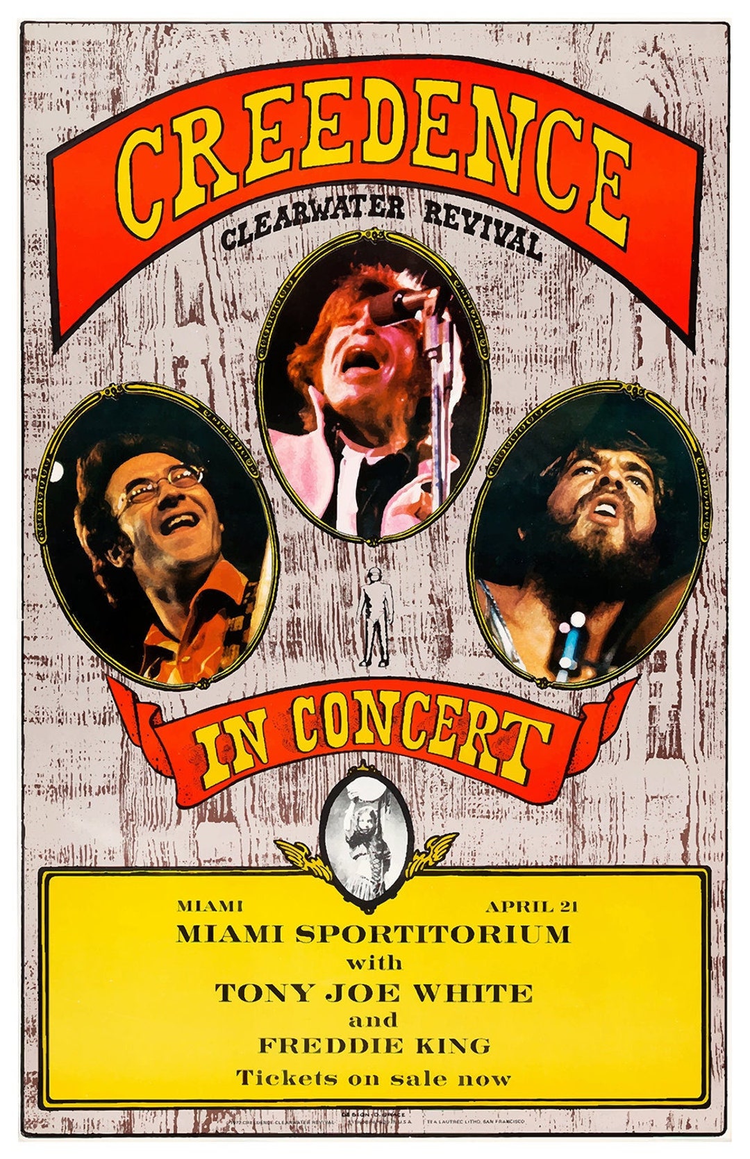 Creedence Clearwater Revival Miami Concert Poster Retro Rock Poster ...