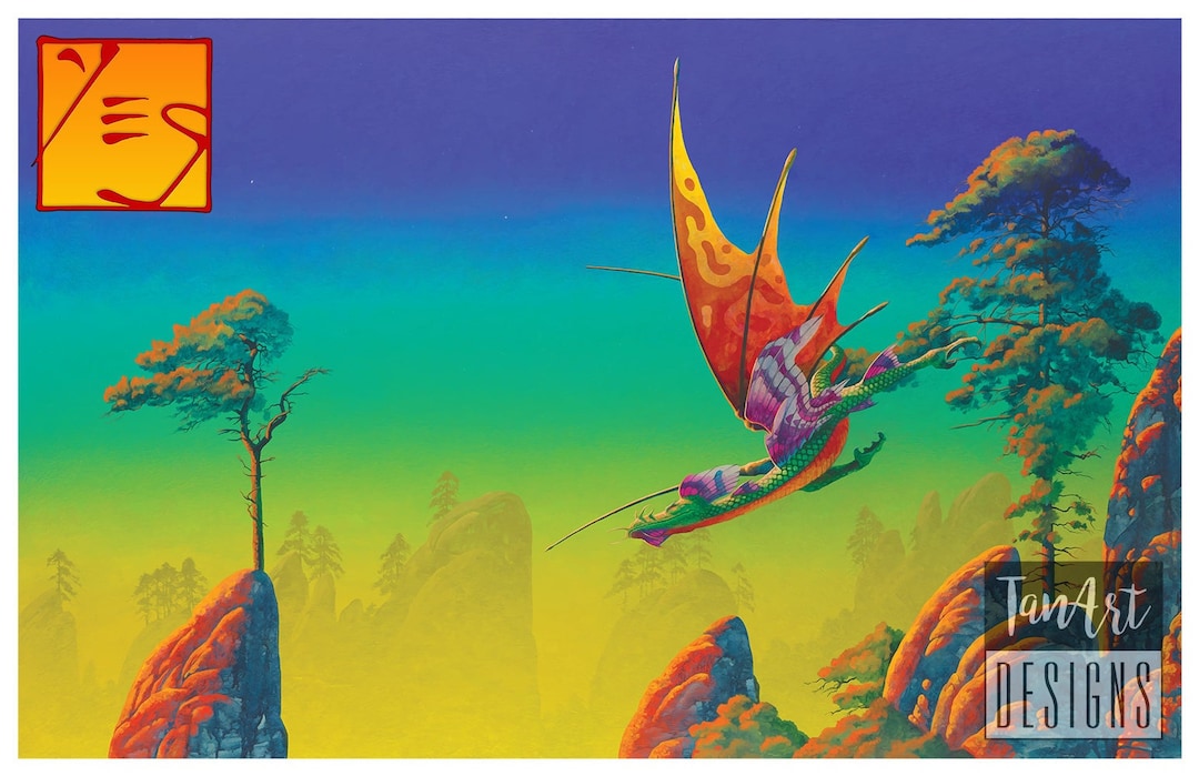 YES Flight of the Dragon Illustration Poster Roger Dean Poster Yes ...