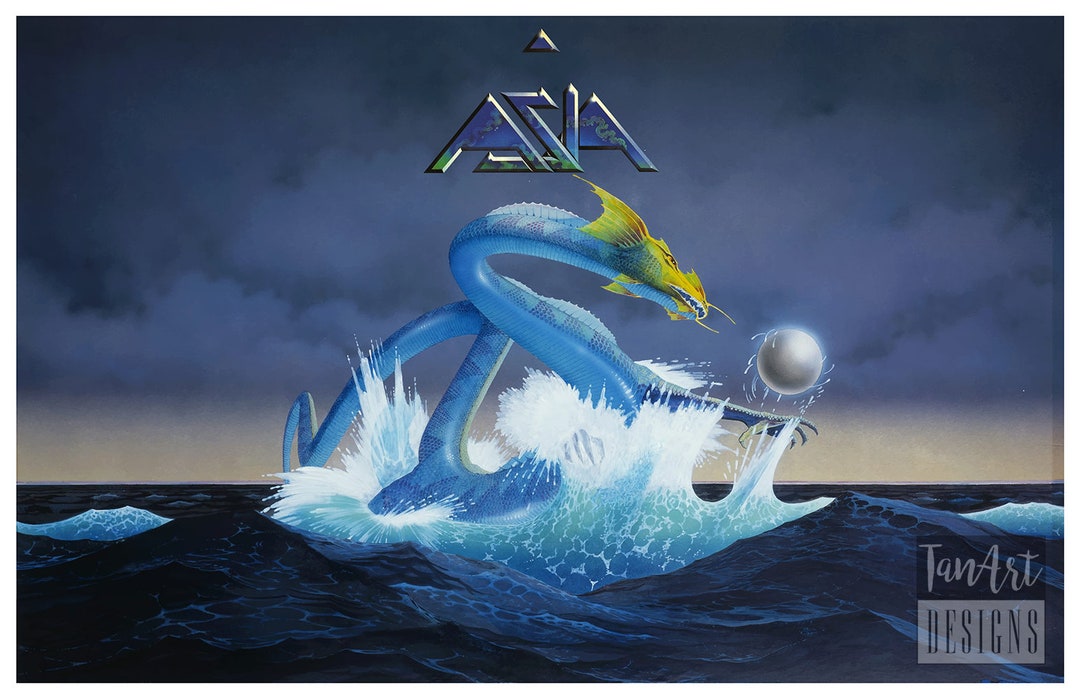 Asia Dragon Illustration Poster Asia Cover Poster Asia Poster Vintage Poster Roger Dean Art Etsy