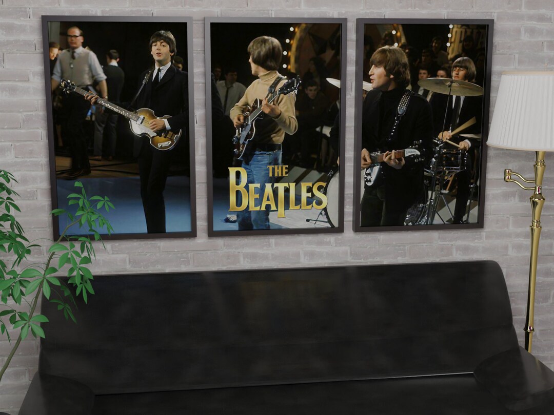 The Beatles Live Poster Set of Three Beatles Vintage Poster Retro Rock ...