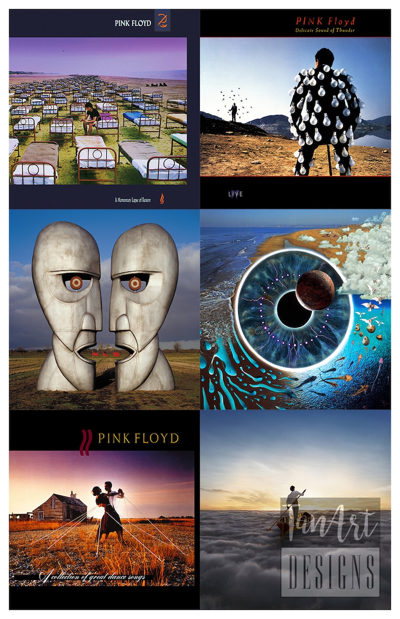 Framed Pink Floyd Album Covers Poster Set of Three Pink Floyd Vintage ...
