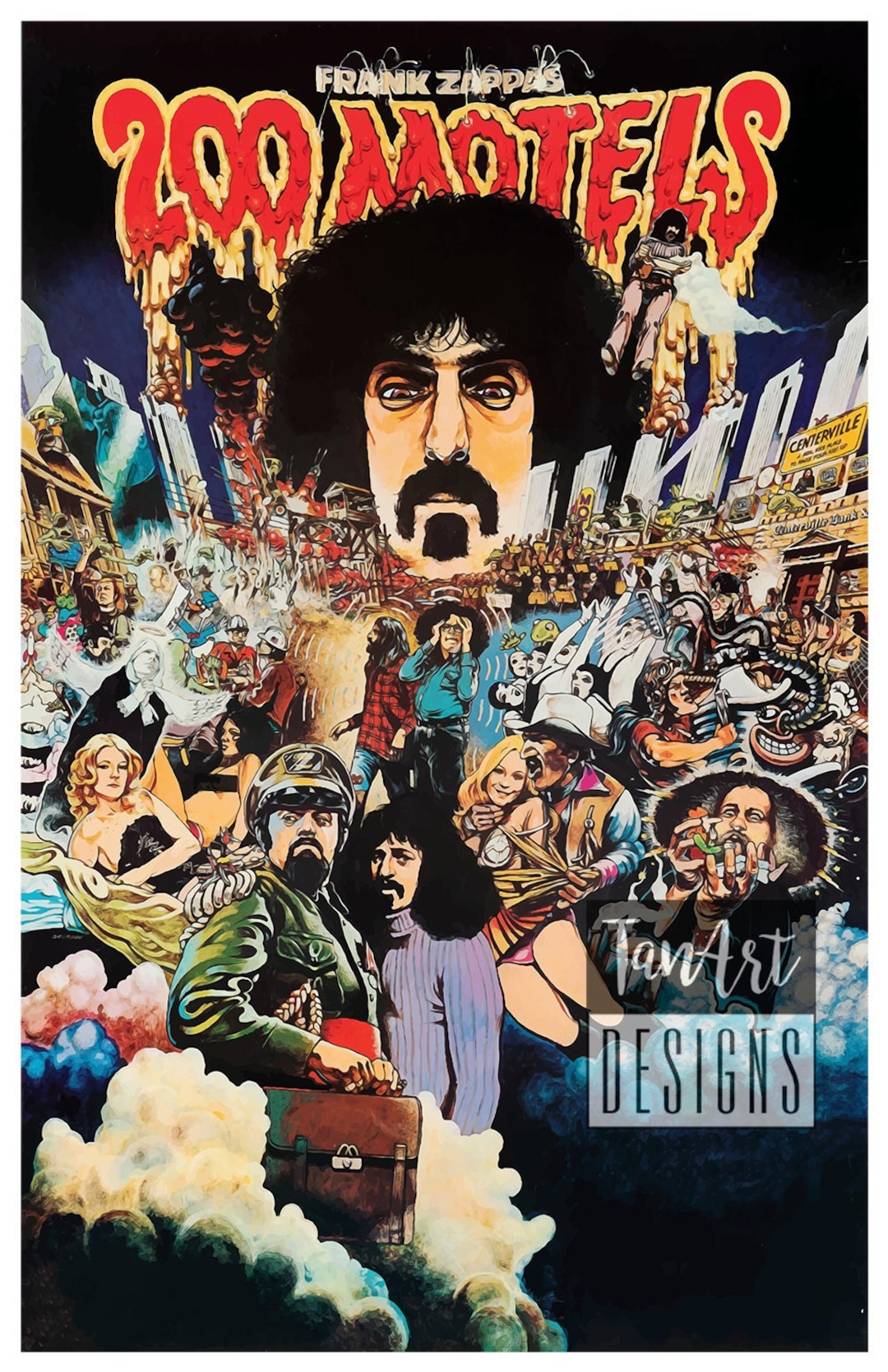 Frank Zappa 200 Motels Poster Frank Zappa Vintage Poster Retro Rock ...