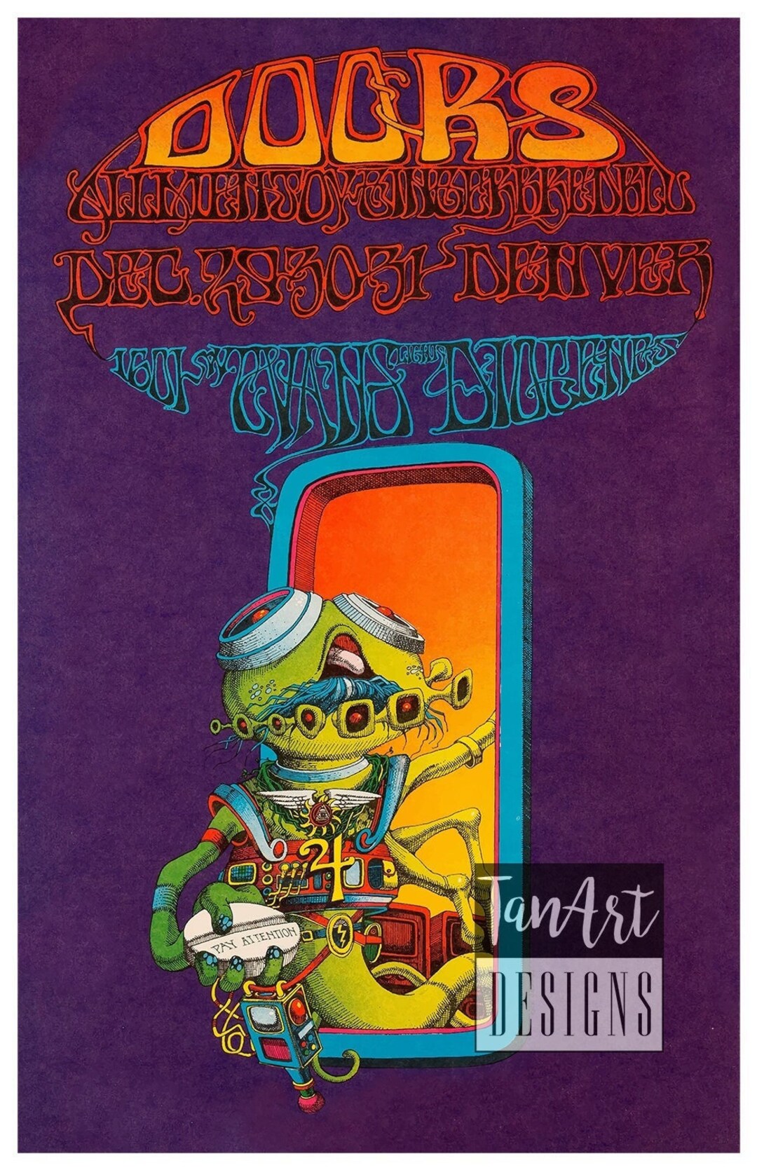 The Doors Berkeley Denver Concert Poster Retro Rock Poster Vintage Wall ...