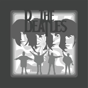 The Beatles Light Box / Shadow Box Template, Lightbox SVG Cricut, DYI ...