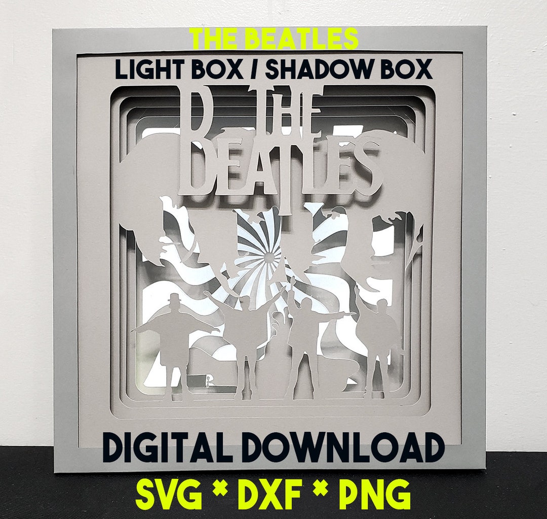The Beatles Light Box / Shadow Box Template, Lightbox SVG Cricut, DYI ...