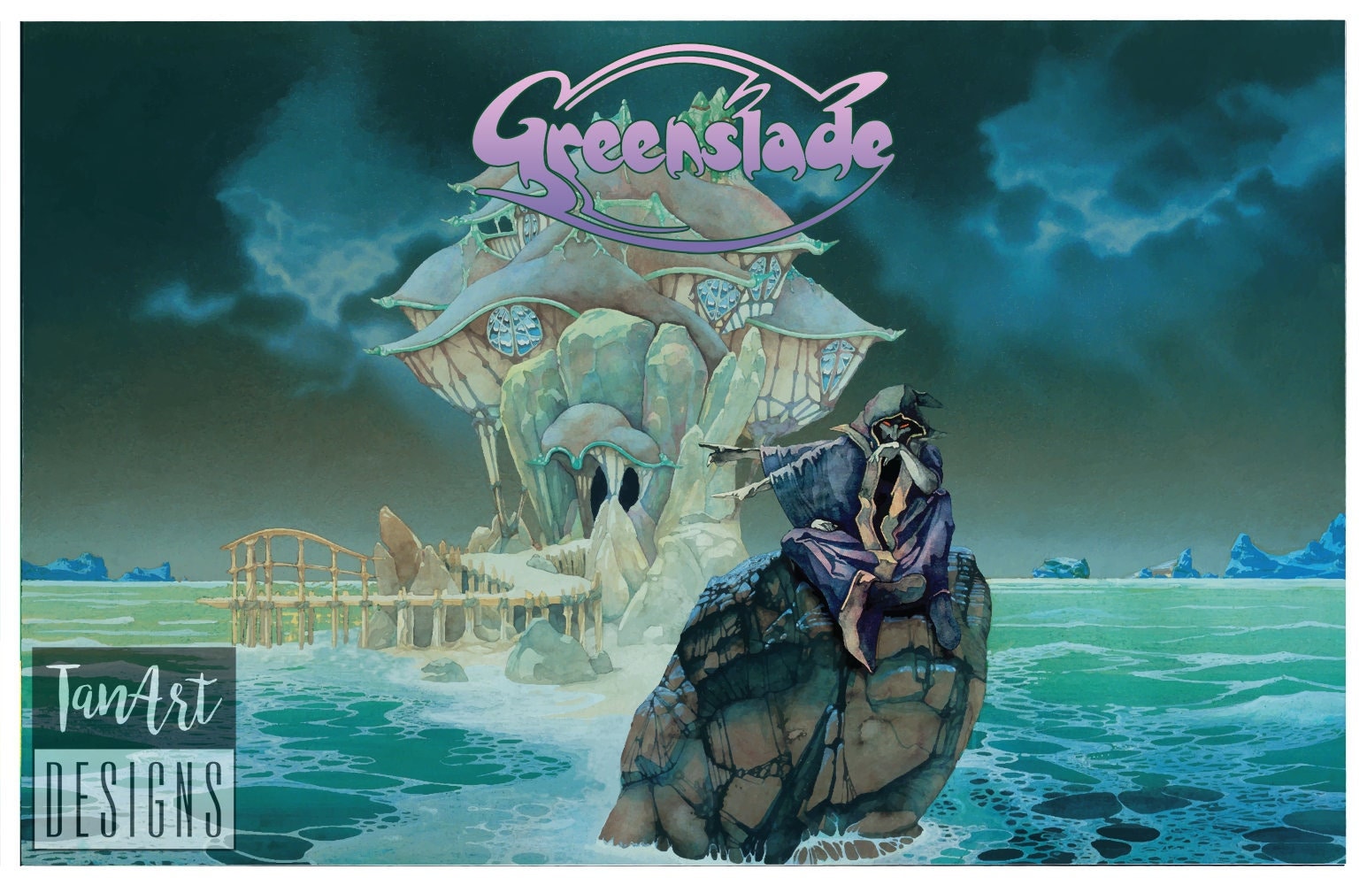 Greenslade Wizard Ocean Illustration Poster Roger Dean Poster Greenslade Cover Poster Greenslade ...