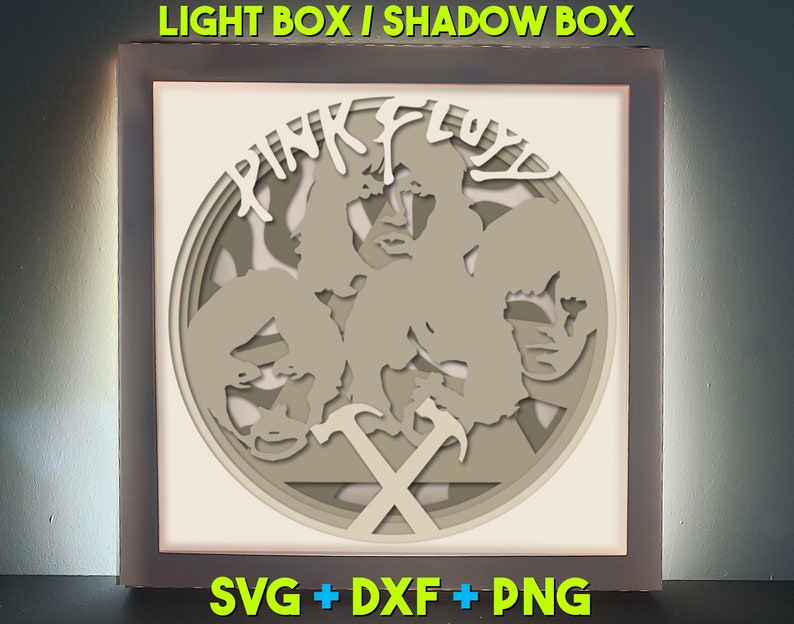 Pink Floyd Light Box / Shadow Box Template Lightbox SVG - Etsy