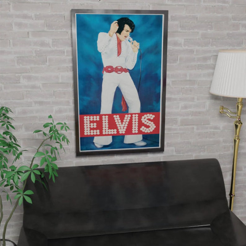 Framed Elvis Presley Illustration Poster Elvis Presley Vintage Poster ...