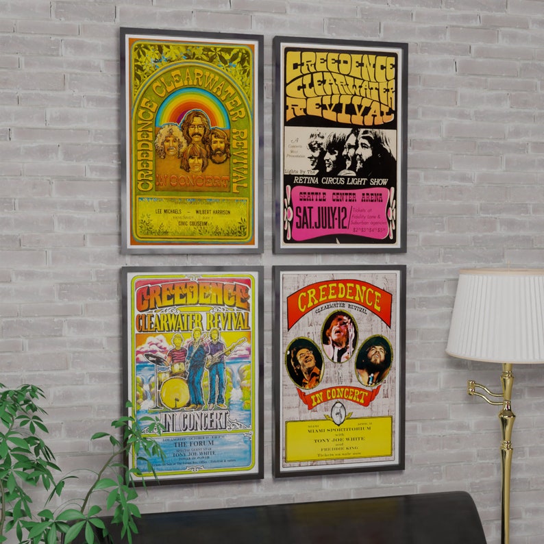 Creedence Clearwater Revival Seattle Concert Poster Retro Rock Poster Vintage Wall Art Retro ...