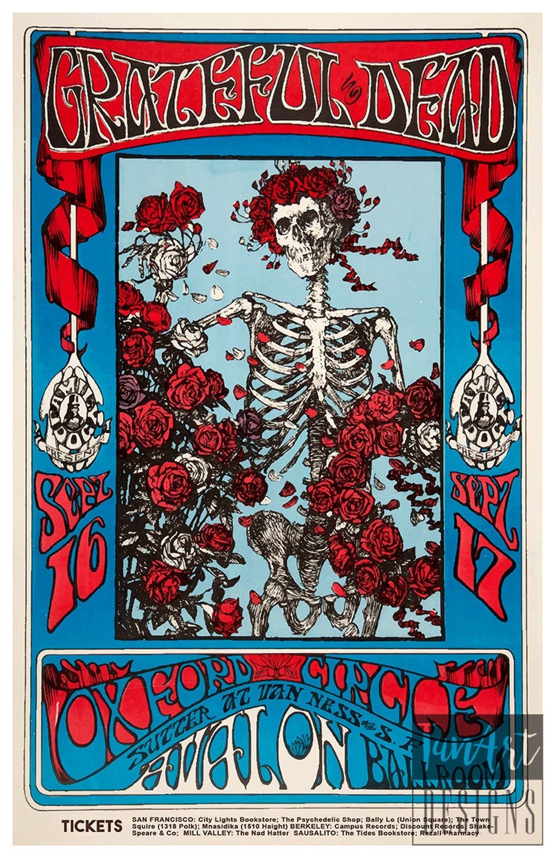Grateful Dead Avalon Ballroom Concert Poster Grateful Dead Vintage ...