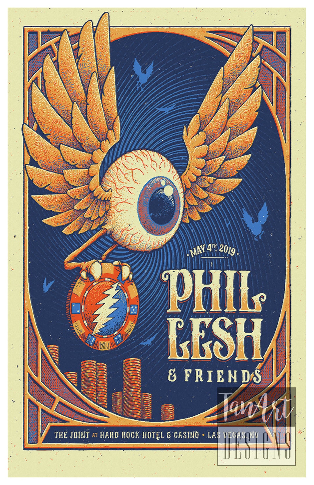 Phil Lesh and Friends Hard Rock Las Vegas Concert Poster Grateful Dead ...