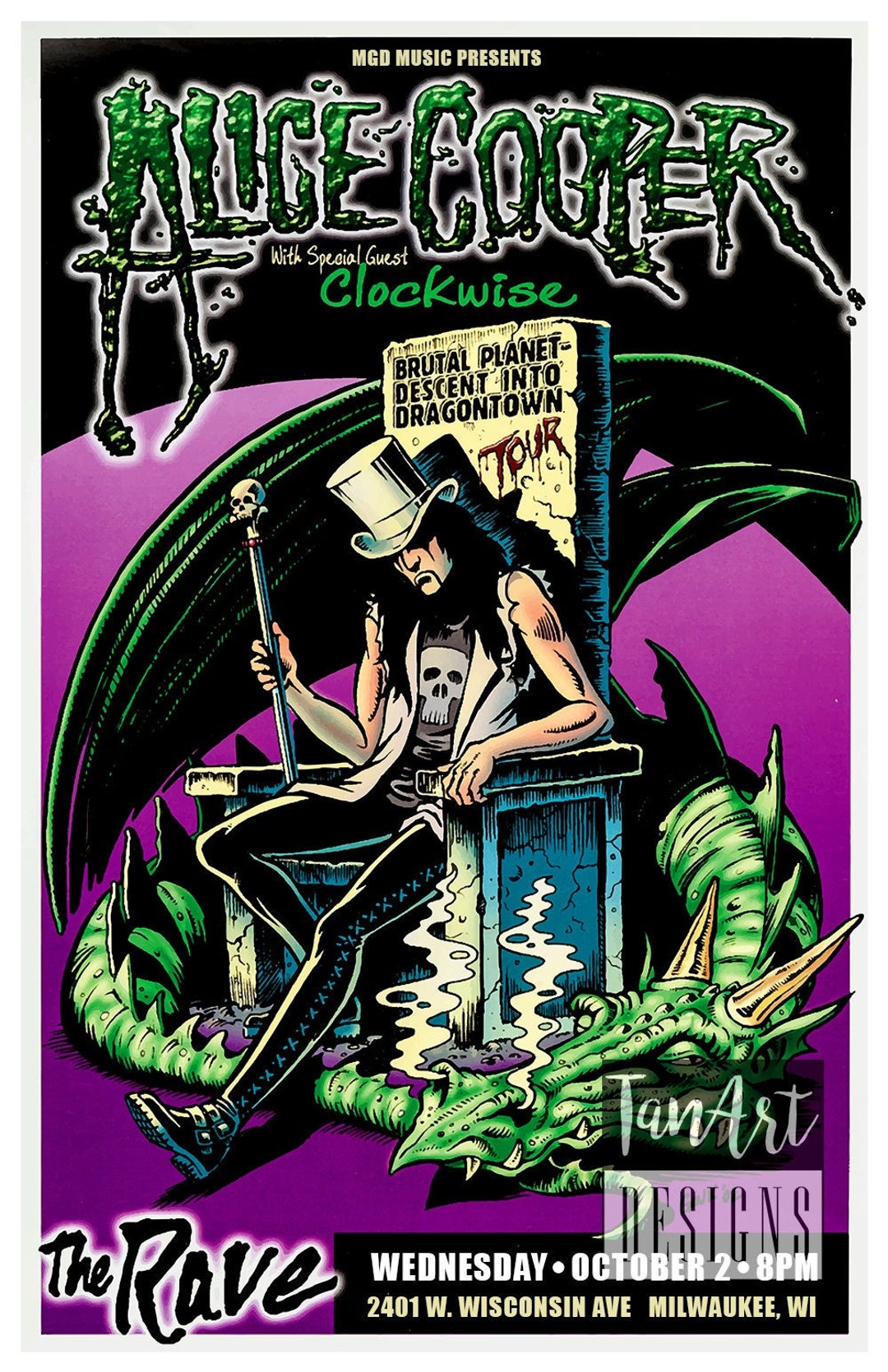 Framed Alice Cooper the Raven Poster Alice Cooper Vintage Framed Poster ...