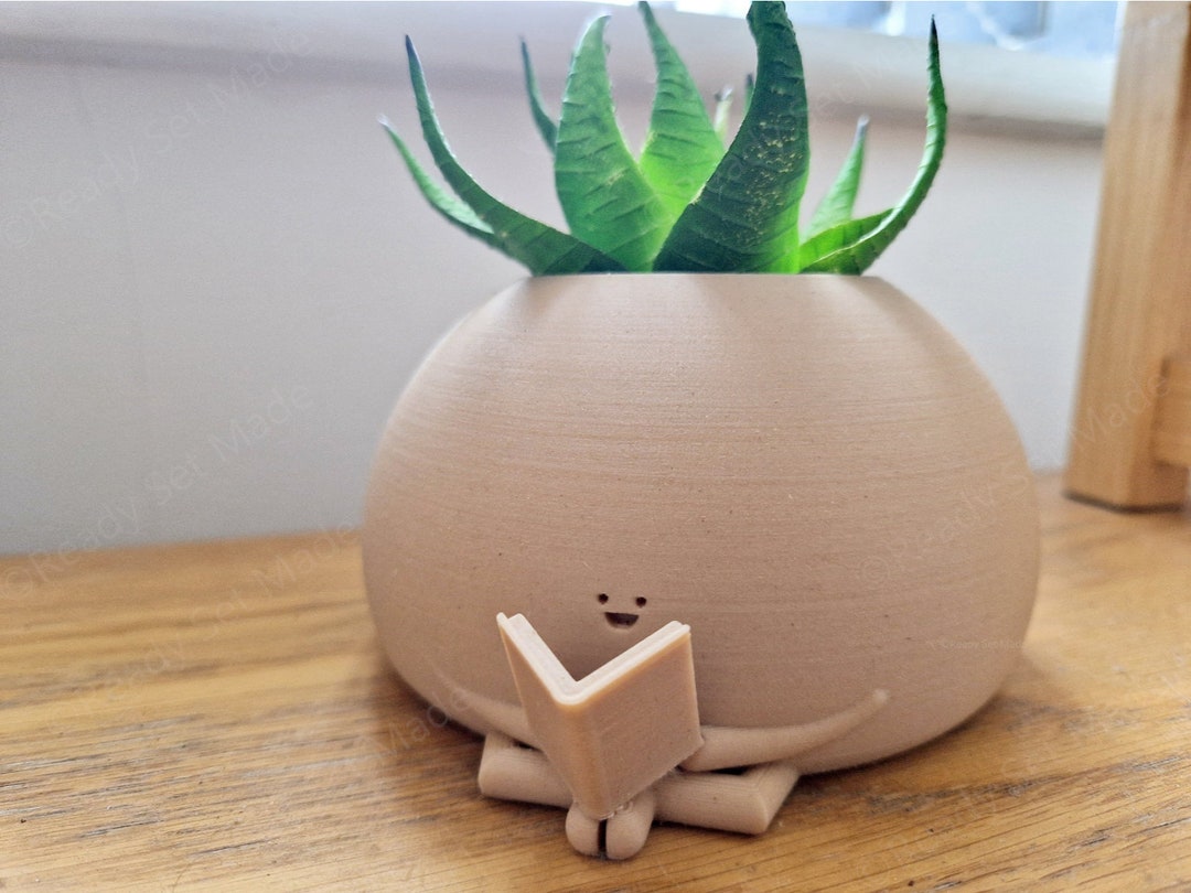 Reading Pot | Book Pot | Cute Plant Pot | Plant Pot | Sitting Planter ...