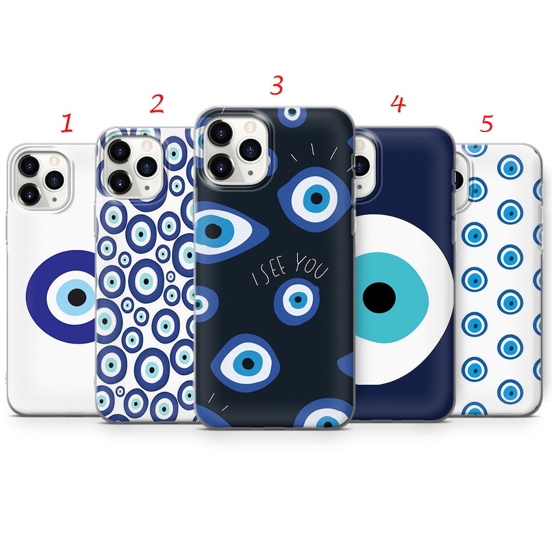 Evil Eye Phone Case Lucky Charm Blue Eyes Cover for iPhone 15,14 Pro,13 ...
