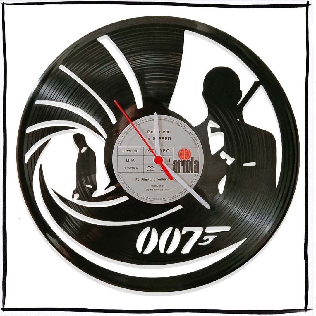 Wall Clock Made of Vinyl Record Clock With James Bond Agent - Etsy UK
