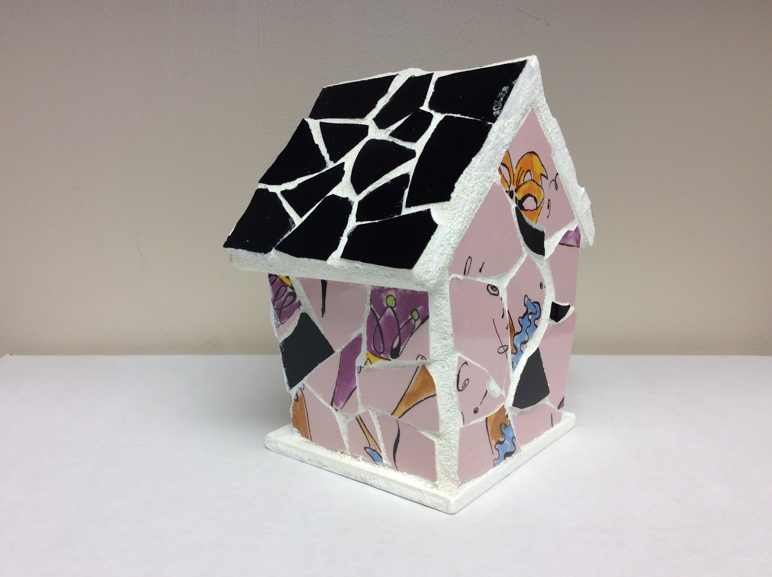 Pink Chickadee Mosaic Birdhouse - Etsy