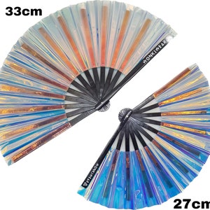XL and Medium Size Festival Fan, Iridescent Mermaid Wishes, Big Folding ...