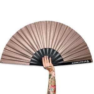 Personalised Folding Fan, Rose Gold Shimmery, Big Large Foldable Hand ...