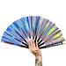 XL and Medium Size Festival Fan, Iridescent Mermaid Wishes, Big Folding ...