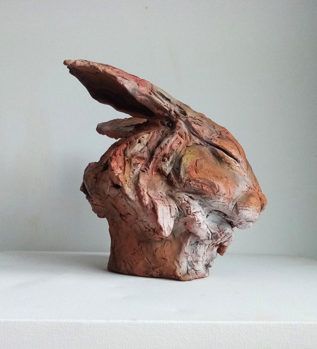 Large Ceramic Hare Head Portrait Sculpture. Hand Made Porcelain and ...