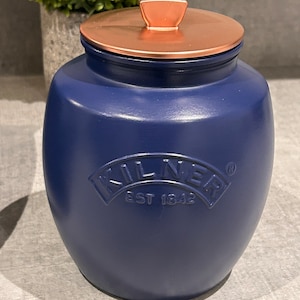 Navy Blue Tea Coffee Sugar Canisters Set With Optional Biscuit/cookie ...