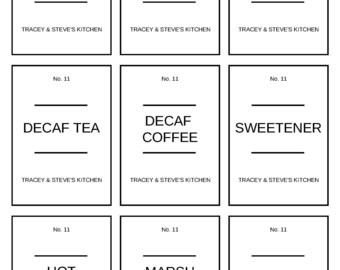 Tea Coffee Sugar Labels - Etsy