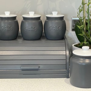 Dark Grey Tea Coffee Sugar Kitchen Canister & Jar Set up to 5 Piece ...