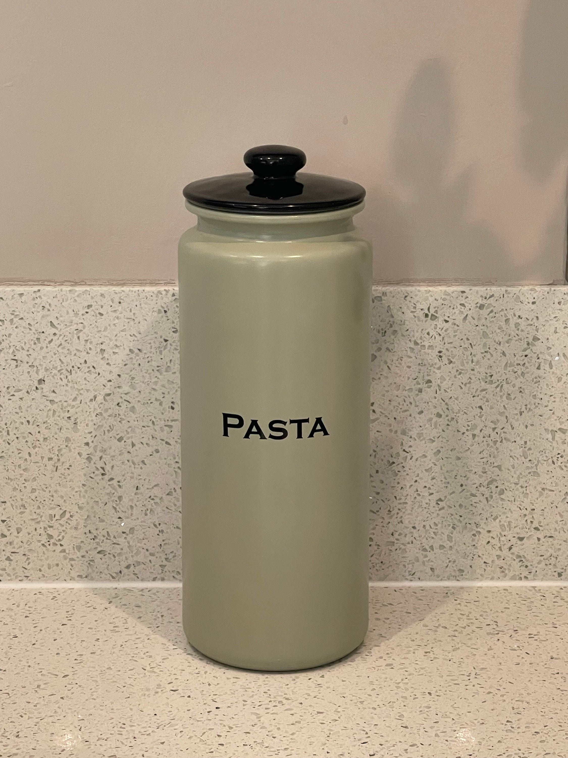 Sage Green Kitchen Canister Set Tea Coffee Sugar Biscuit Jar & Bread ...