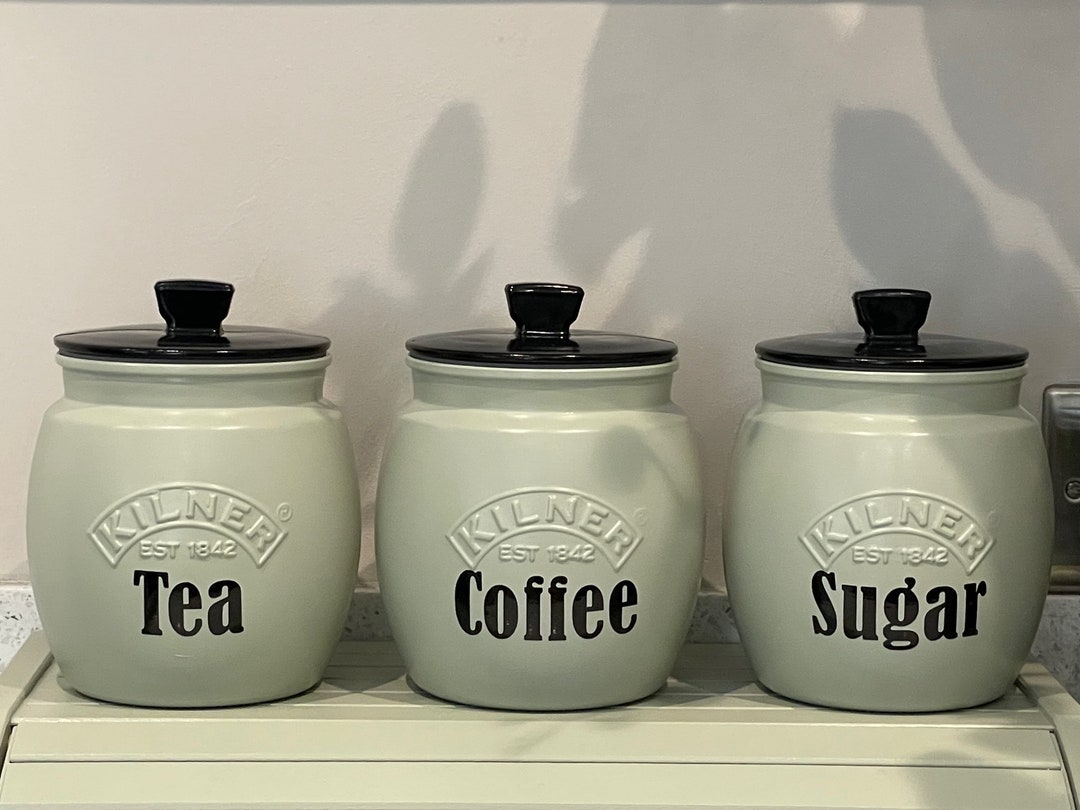 Tea Coffee Sugar Canisters Sets Kitchen Storage Jars Sage Green - Etsy